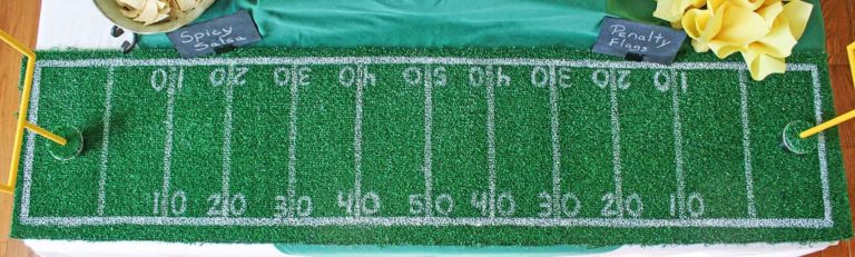 DIY Football Field Table Runner - Adorn the Table