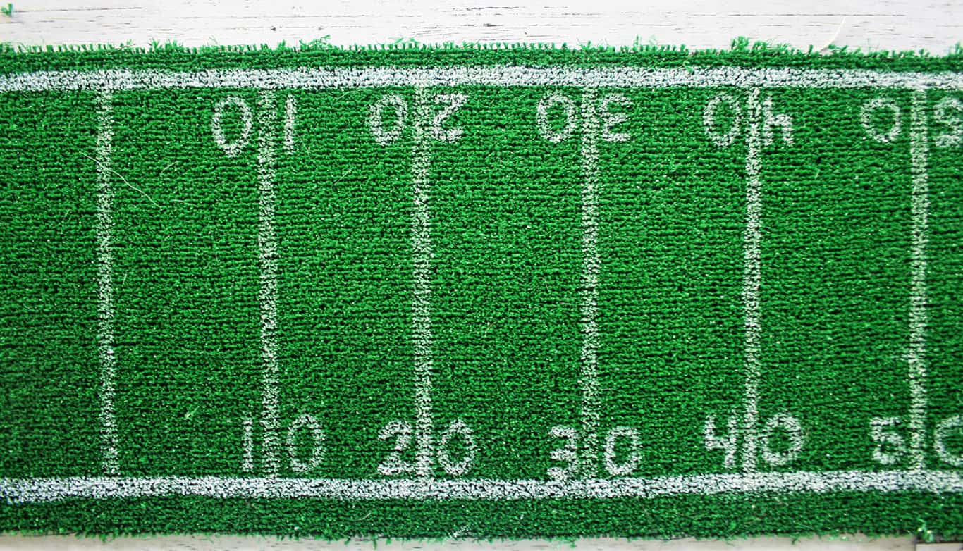 DIY Football Field Table Runner - Adorn the Table