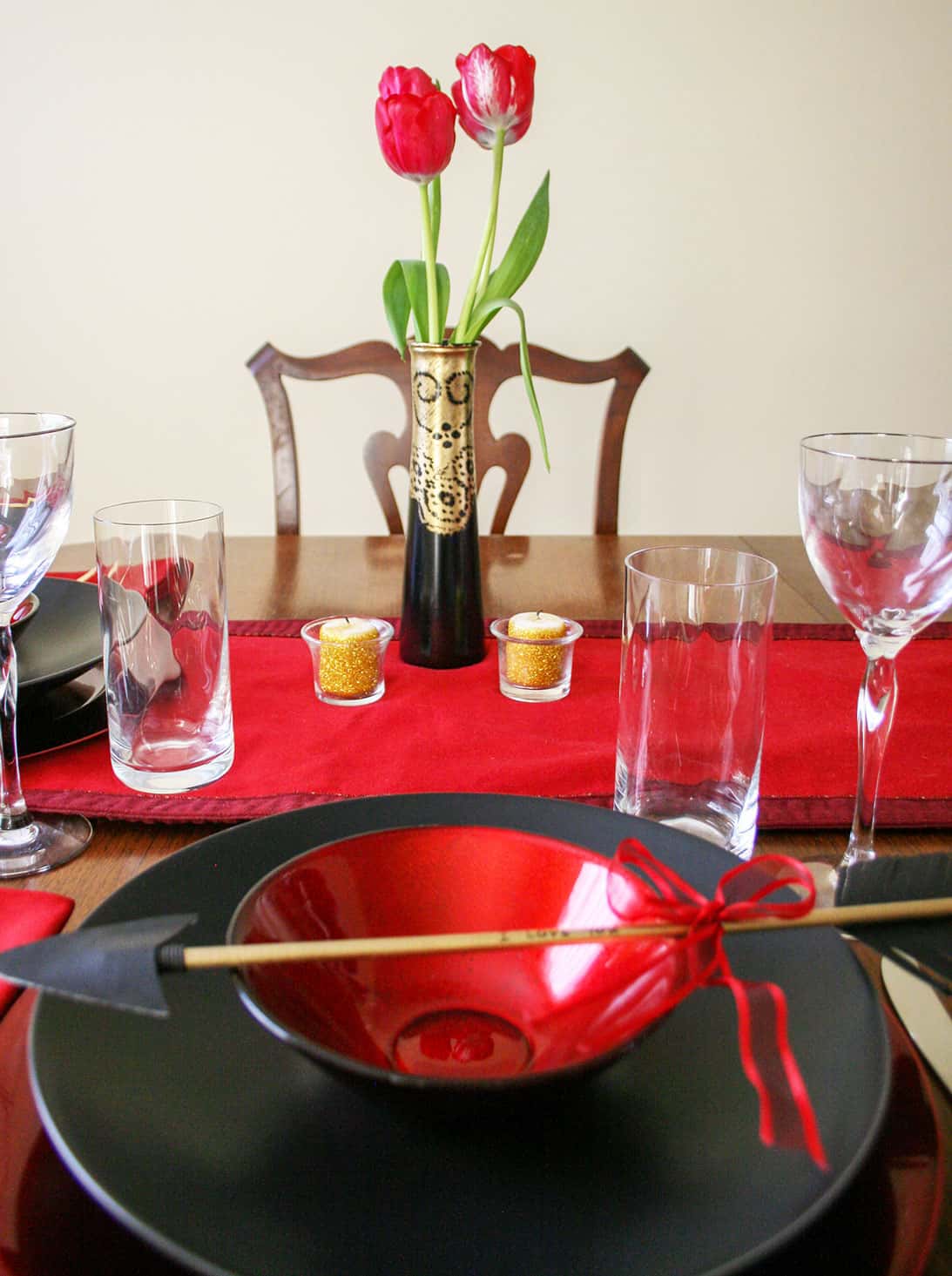 Romantic Table Setting for Two for Valentine’s Day - Adorn the Table
