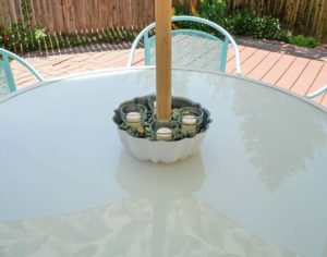 Easy DIY Centerpiece for an Umbrella Table - Adorn the Table