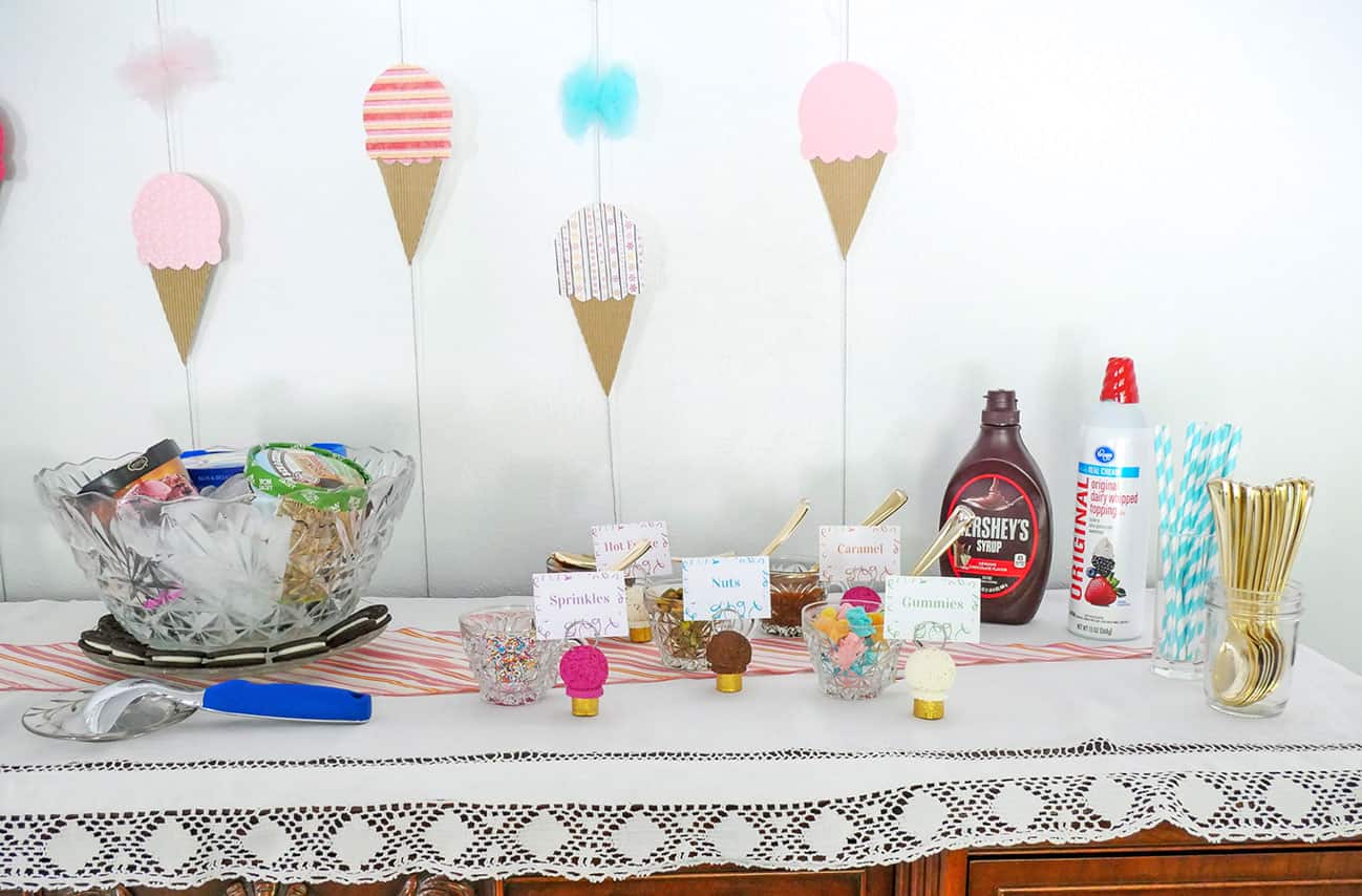 Create a Cute and Simple Ice Cream Sundae Bar Buffet - Adorn the Table