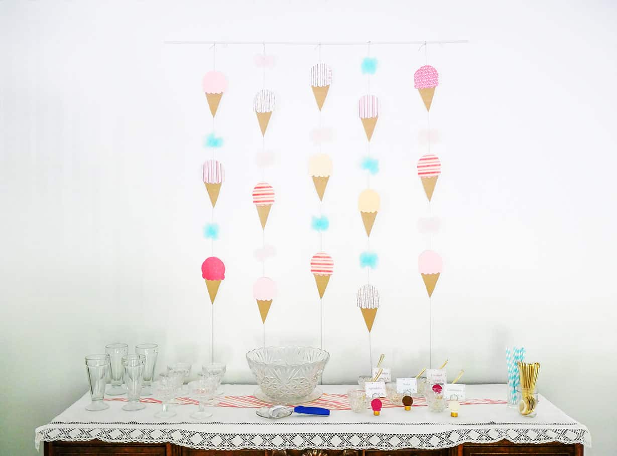 Create a Cute and Simple Ice Cream Sundae Bar Buffet - Adorn the Table