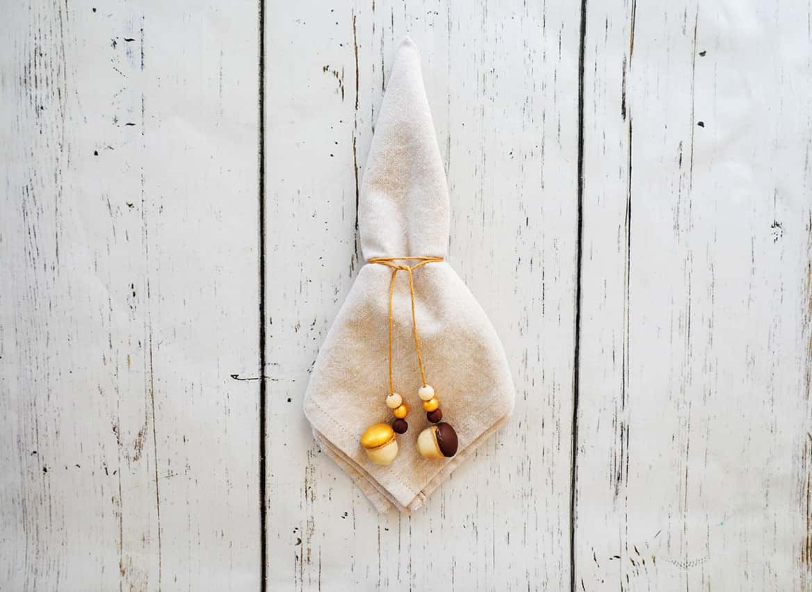 Easy DIY Acorn Napkin Rings - Adorn the Table