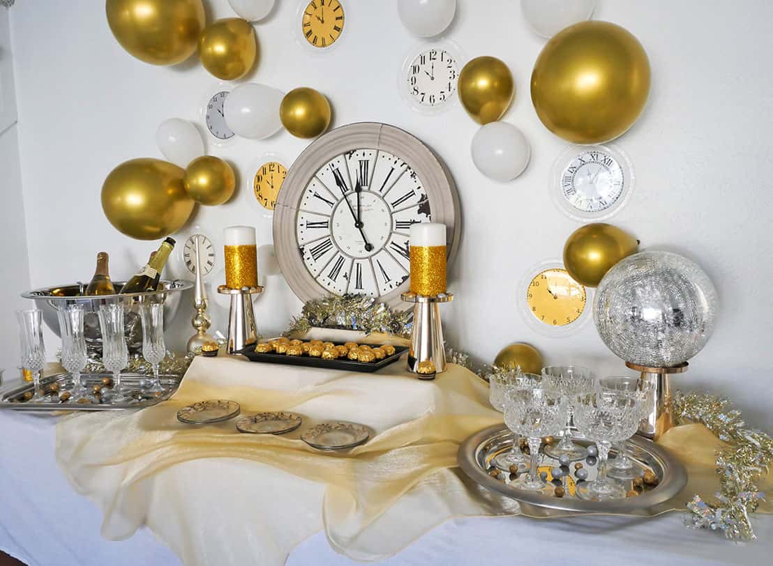 Quick & Easy New Year's Eve Buffet Table - Adorn the Table