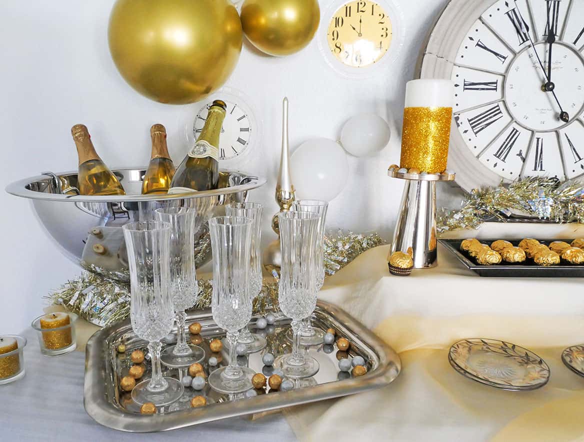 Quick & Easy New Year's Eve Buffet Table - Adorn the Table