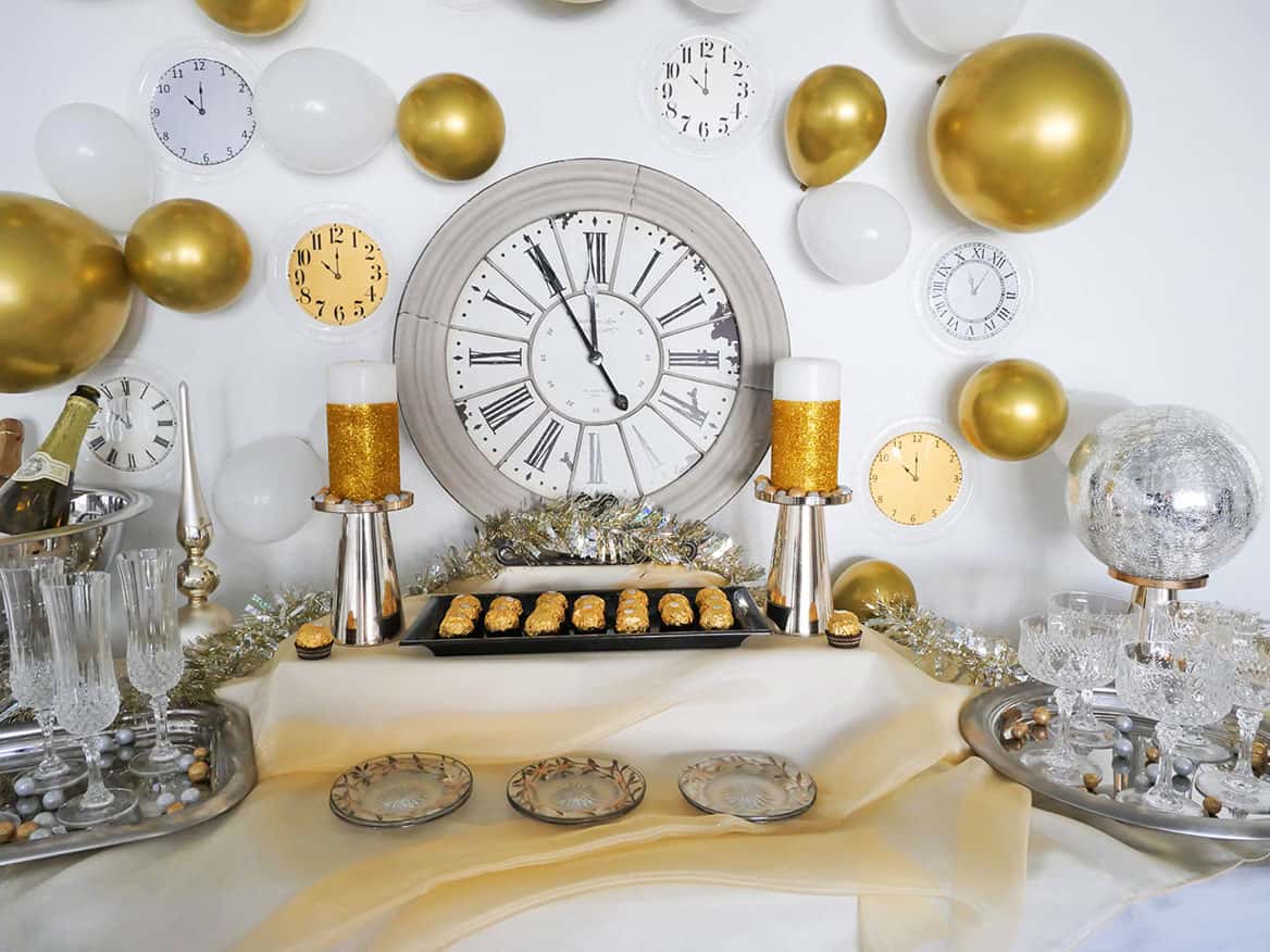 Quick & Easy New Year's Eve Buffet Table - Adorn the Table