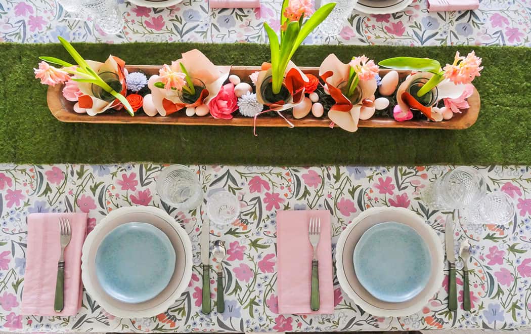 Easy Pretty Easter Tablescape Inspiration - Adorn the Table