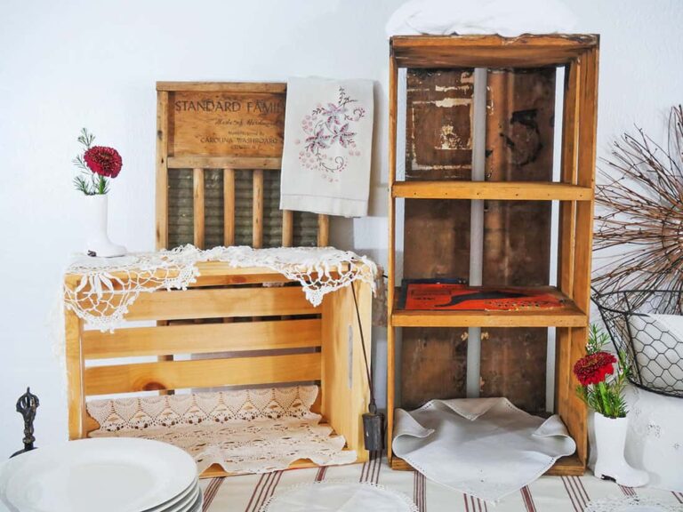 Rustic Farmhouse Buffet Table Setup - Adorn the Table