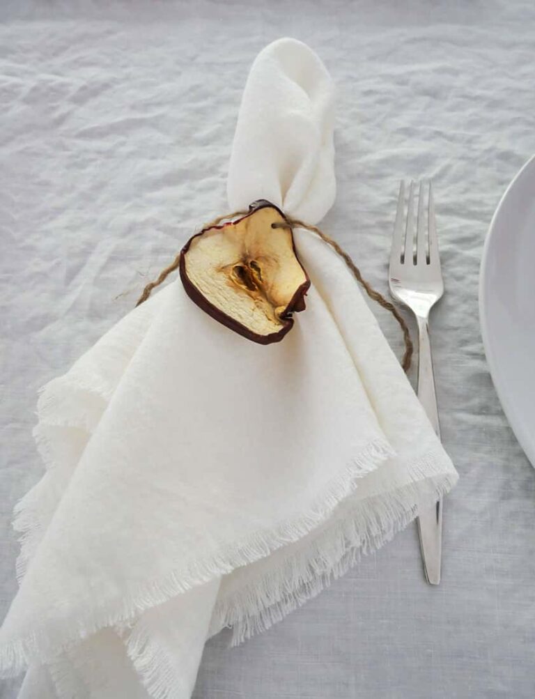 Easy DIY Dried Apple Napkin Rings for Fall - Adorn the Table